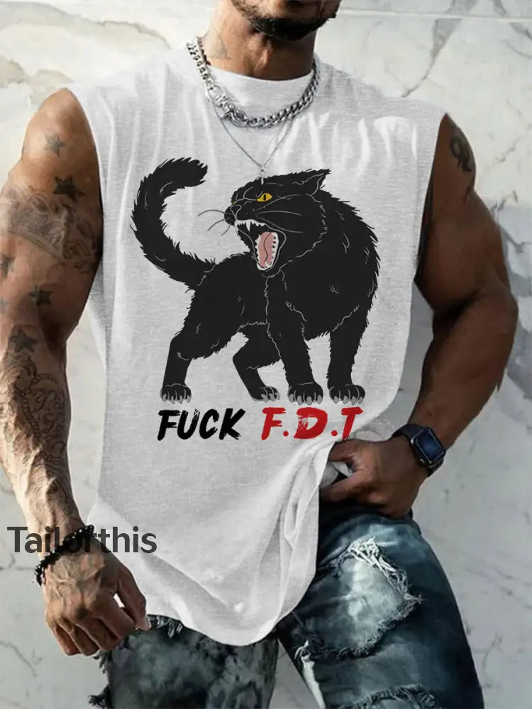 Men's Black Cat Resist FDT (Foxtrot Delta Tango) Tank Top – tailorthis