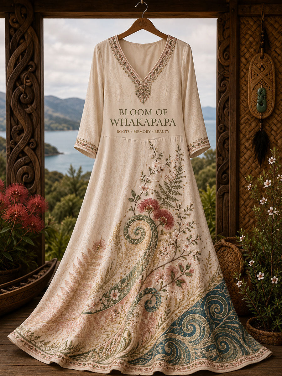 Women's NZ Maori Art Printed Linen Dresses – tailorthis